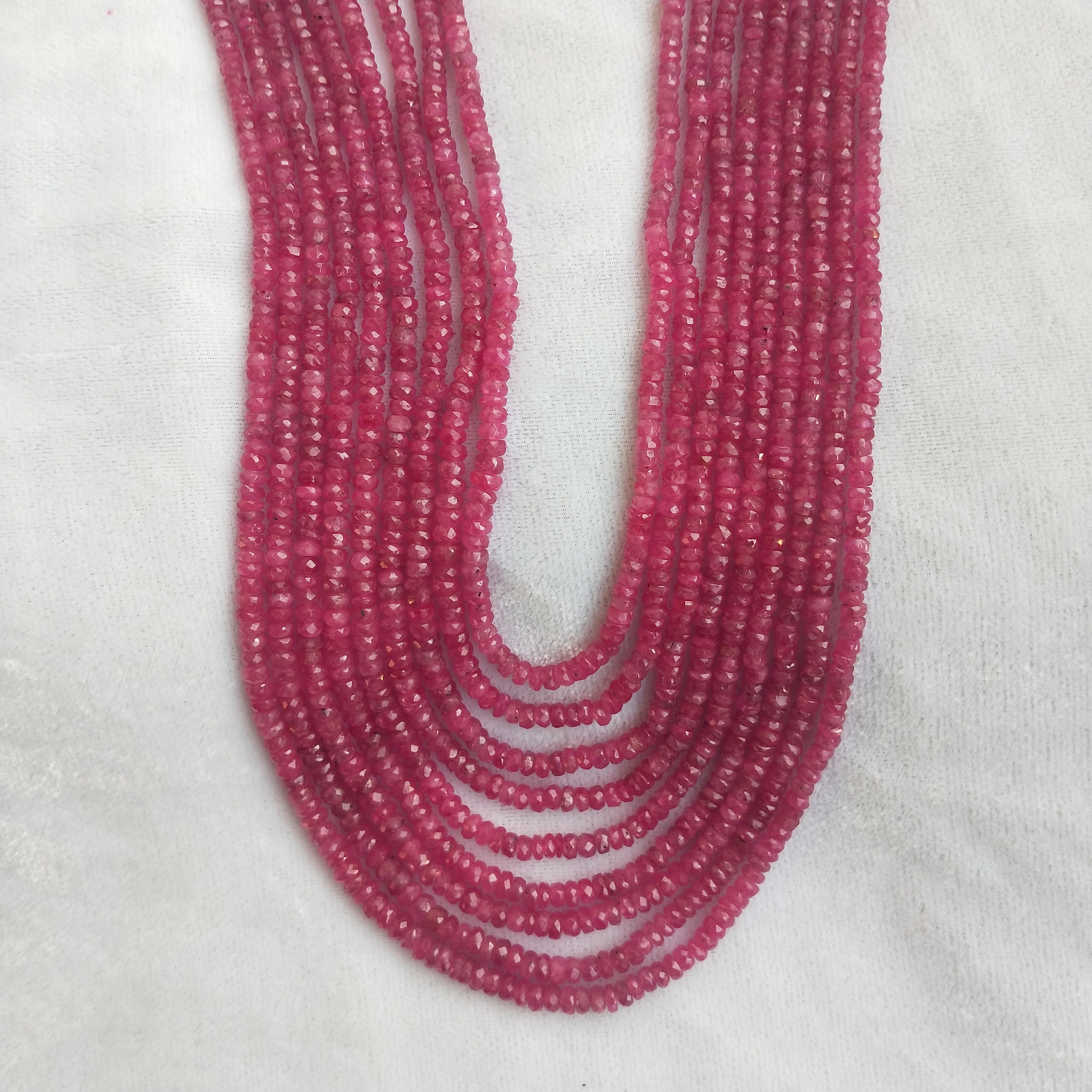 445 Carats Old Burmese Ruby Faceted Rondelle Beads | 9 Strands 18 to 22 ...