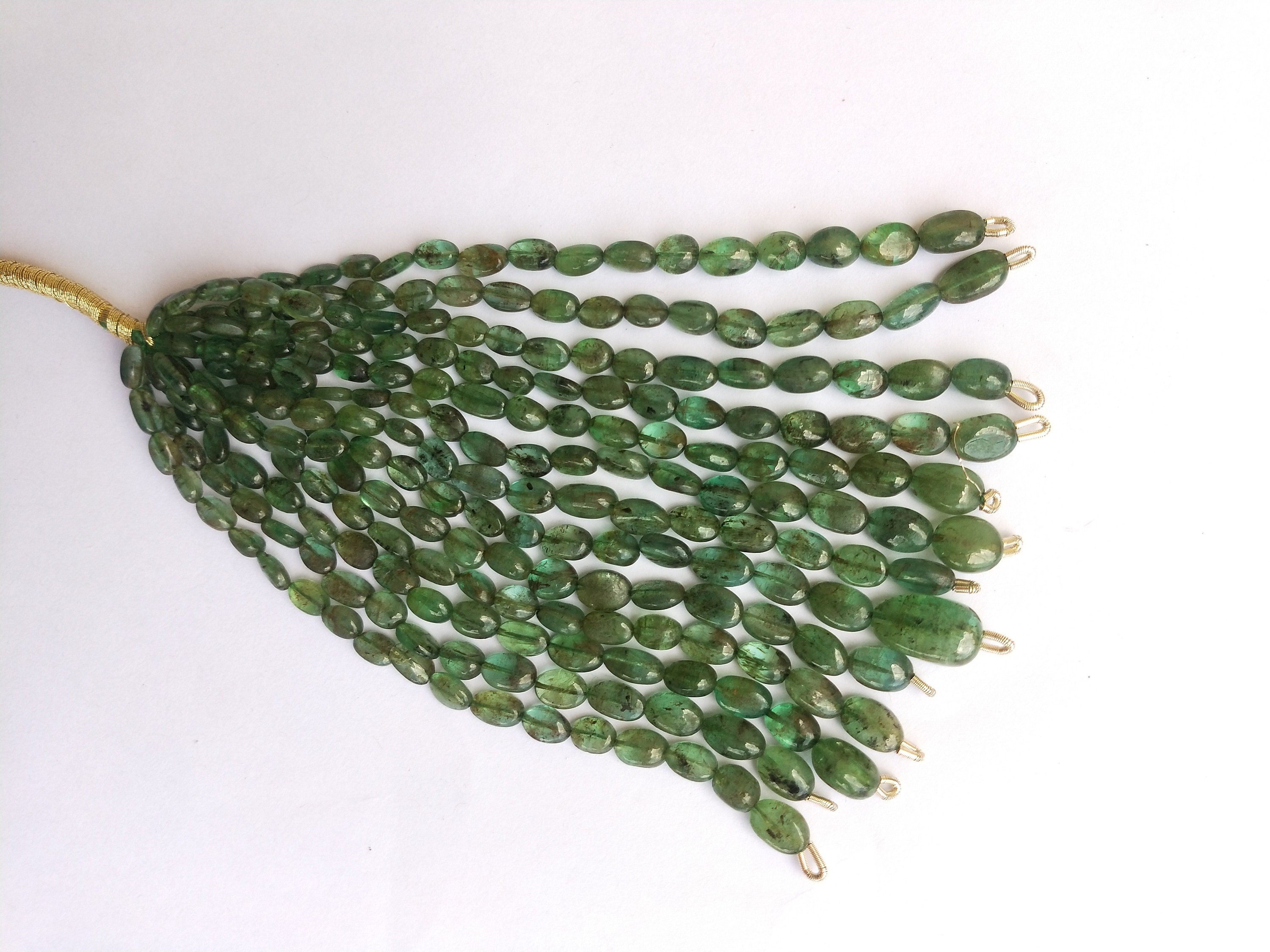 Natural Zambia Emerald Oval Beads ~~~ 3 to 5 Mm ~~~ 4.25 Inches 1 ...