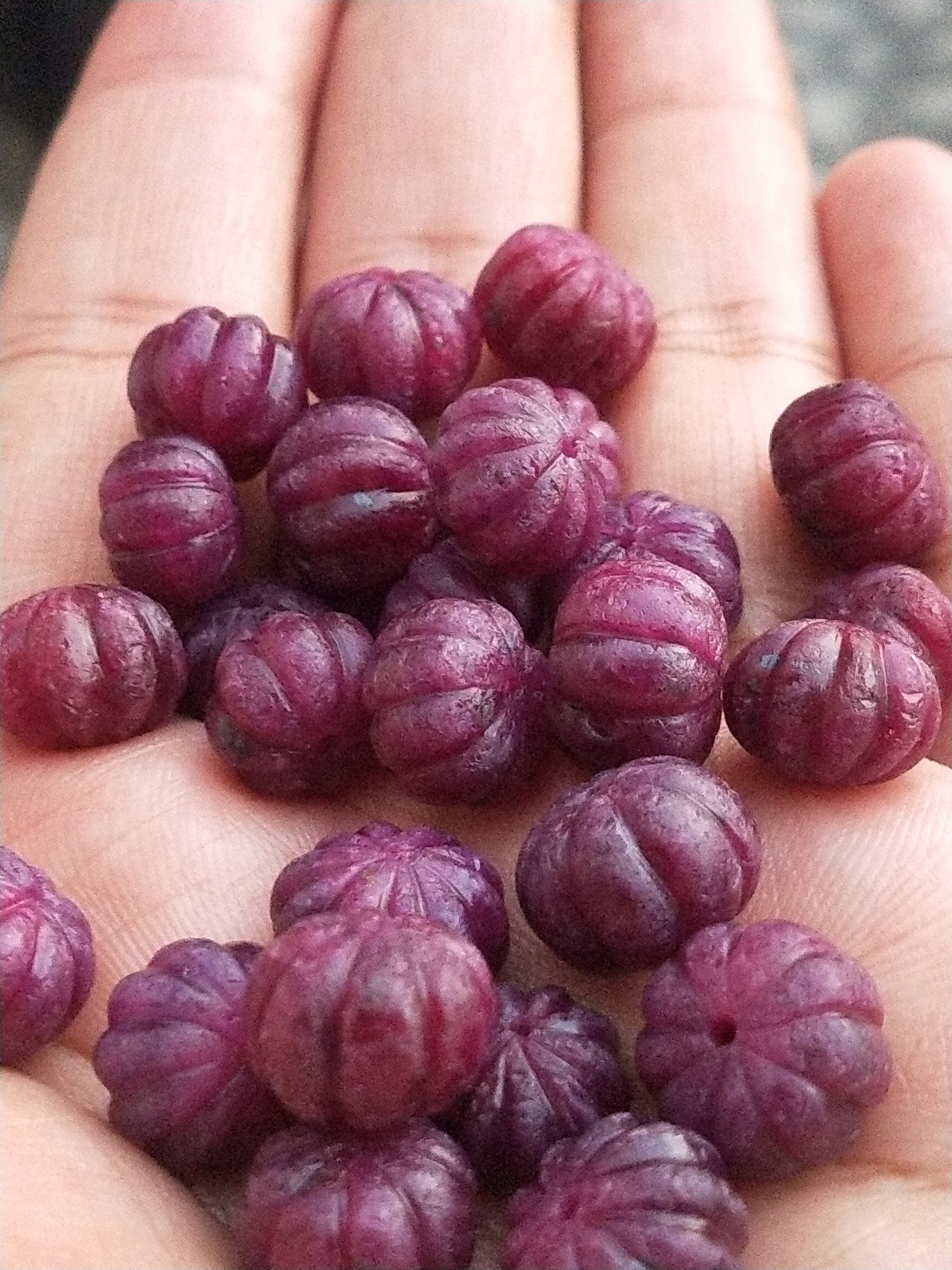 Vintage Ruby Melons Antique Melon Cut Rondelle Rubies for | Etsy