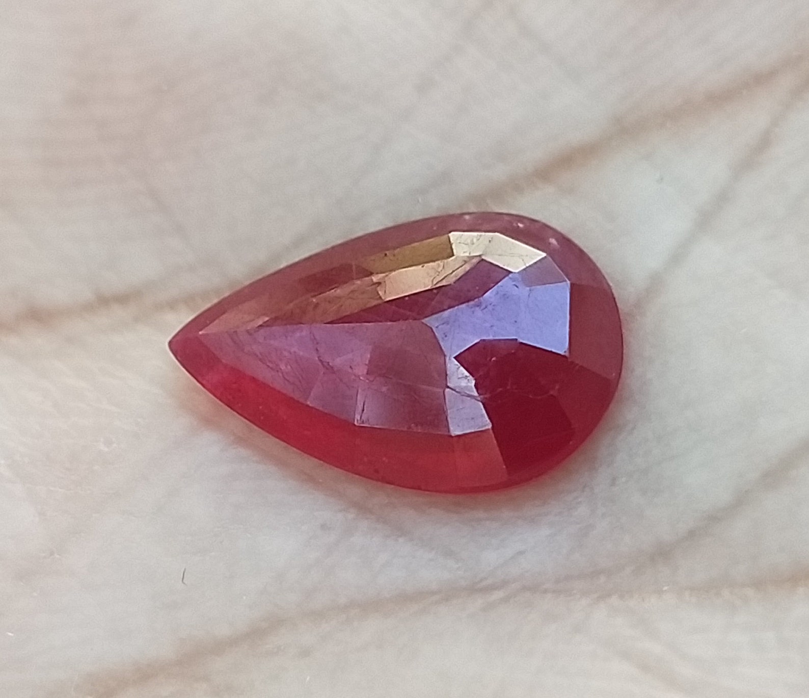 Precious Ruby Natural Longido Ruby Pear Israel Cut Stone - Etsy