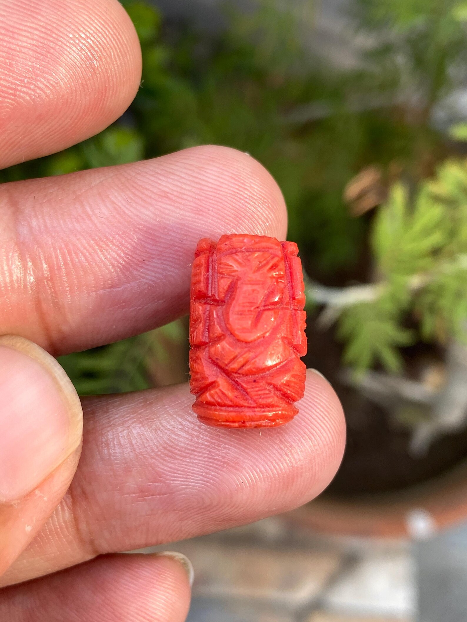 11.0 Ct. Natural Precious Italian Coral Ganesh Carved Gemstone, Pendant ...