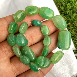 Dyed Beryl Emerald Tumble Beads for Jewelry Making | 8.5 to 14 Mm ...