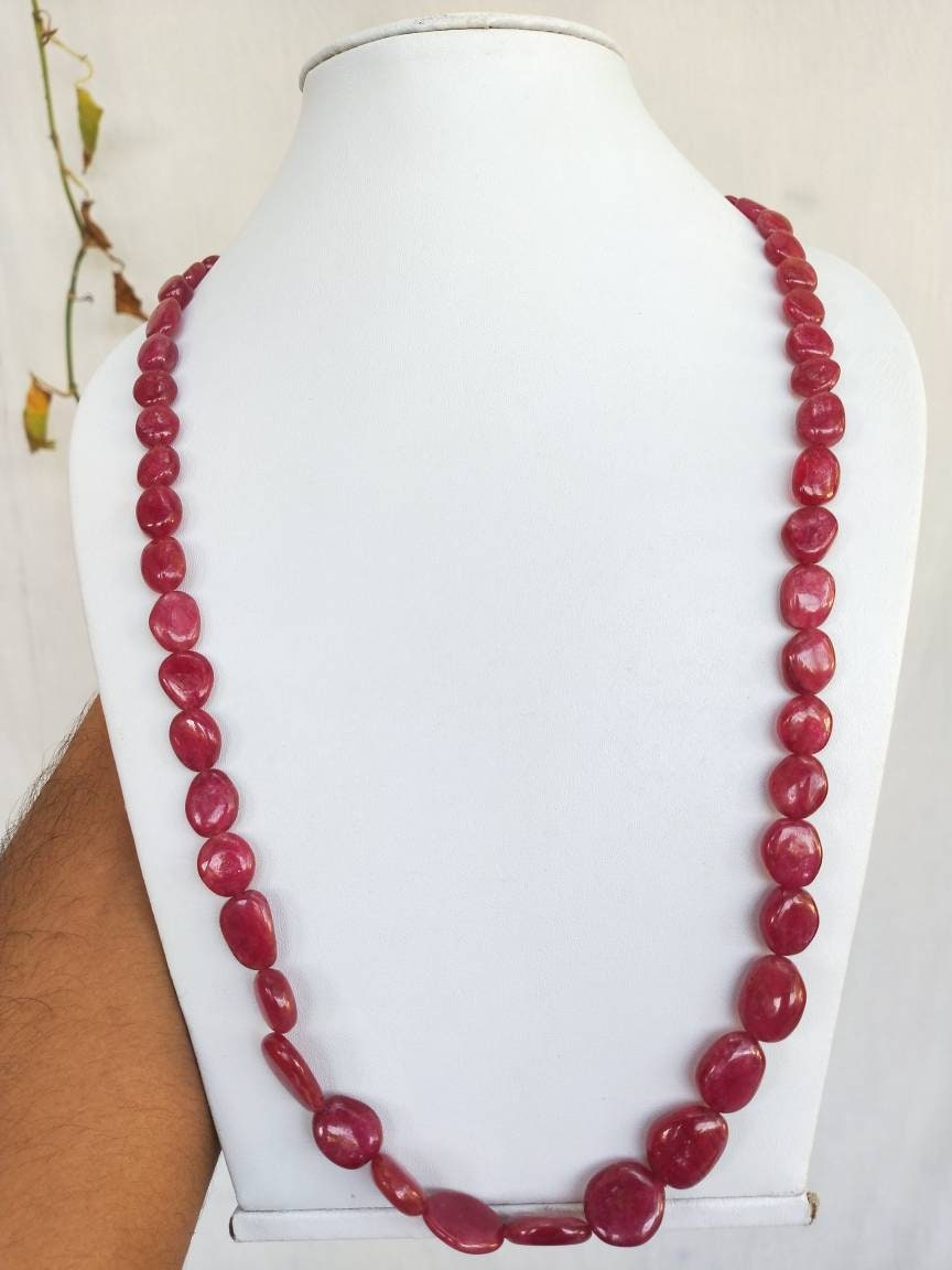 24 Ruby Necklace Real Precious Ruby Irregular Beads - Etsy