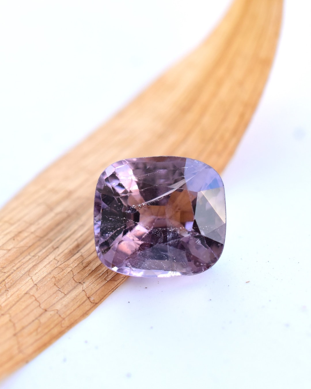 3.42 Ct. AA Quality Rare Old Spinel Gemstone, Cushion Cut Lavender Grey ...