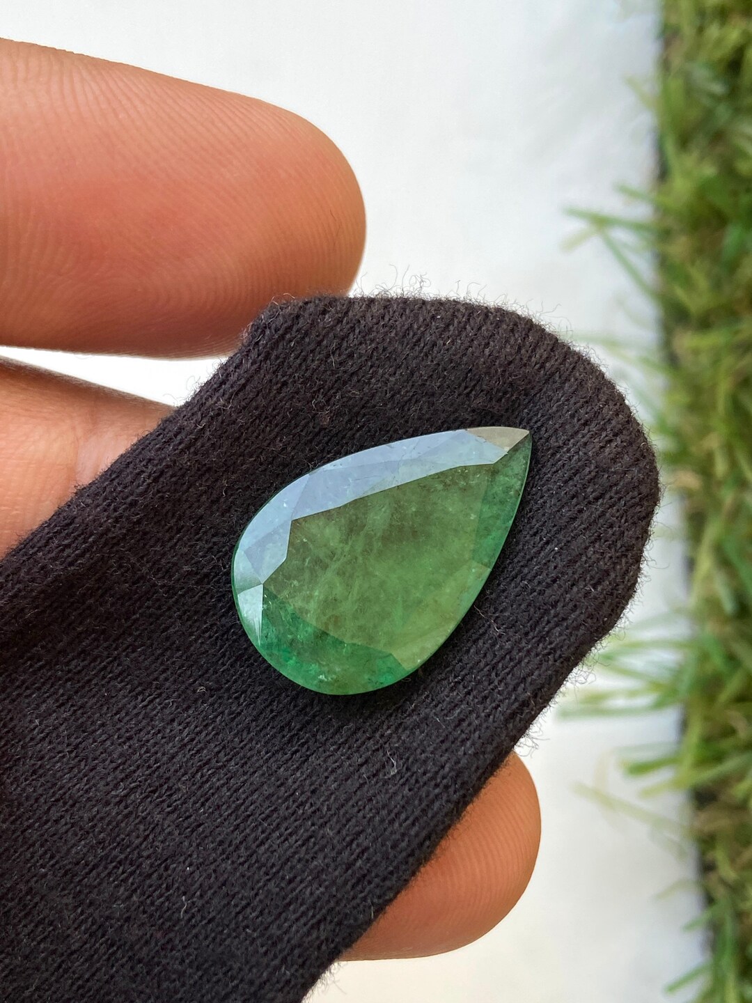 8.35 CRT Real Genuine Emerald Gemstone, Best Quality Pear Shape Emerald ...