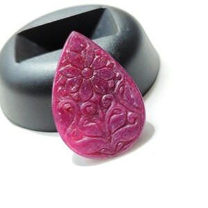 Natural Ruby Carving Pear Shape, 100% Natural Ruby, Handmade Carving ...