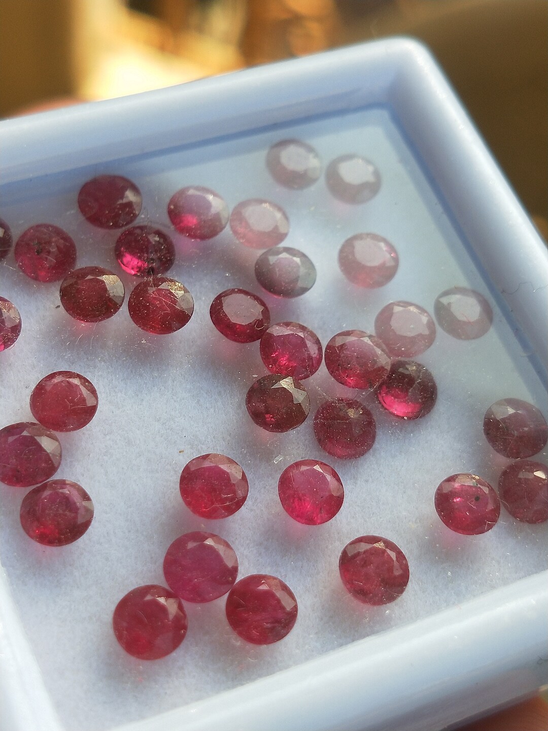 Natural Ruby Faceted Round Stones Faceted Ruby Micro Stones for Jewelry ...