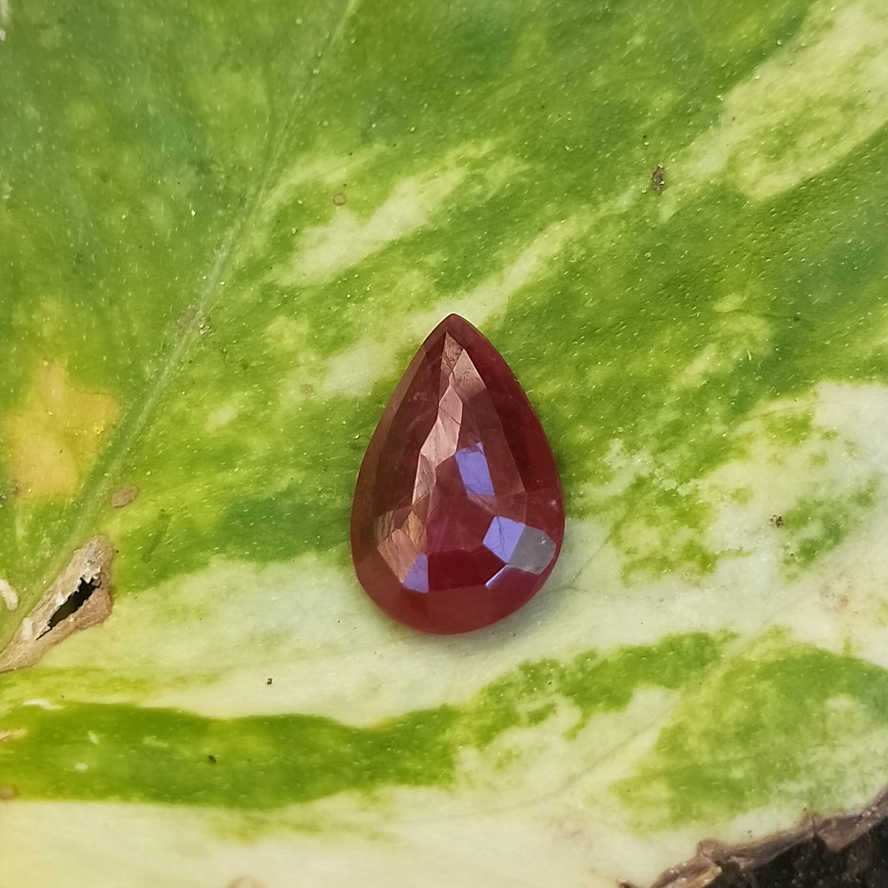 Precious Ruby Natural Longido Ruby Pear Israel Cut Stone - Etsy