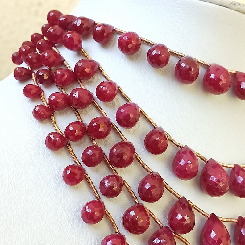 Ruby Teardropamazing Natural Treated Ruby Faceted Teardrops | Etsy