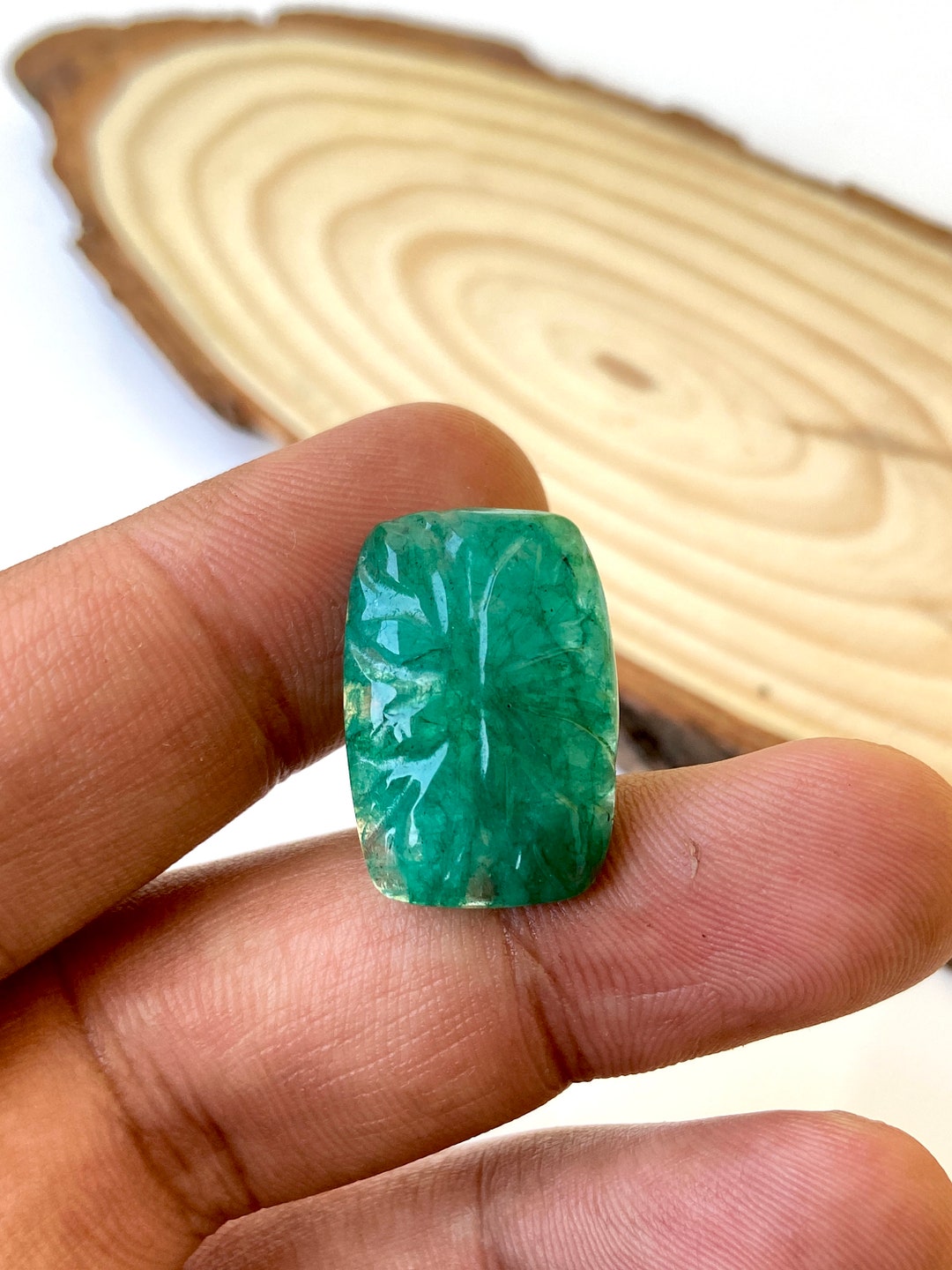 19 CT Beryl Emerald Gem Stone, 15mm X 22mm, Jewelry Making Beryl ...