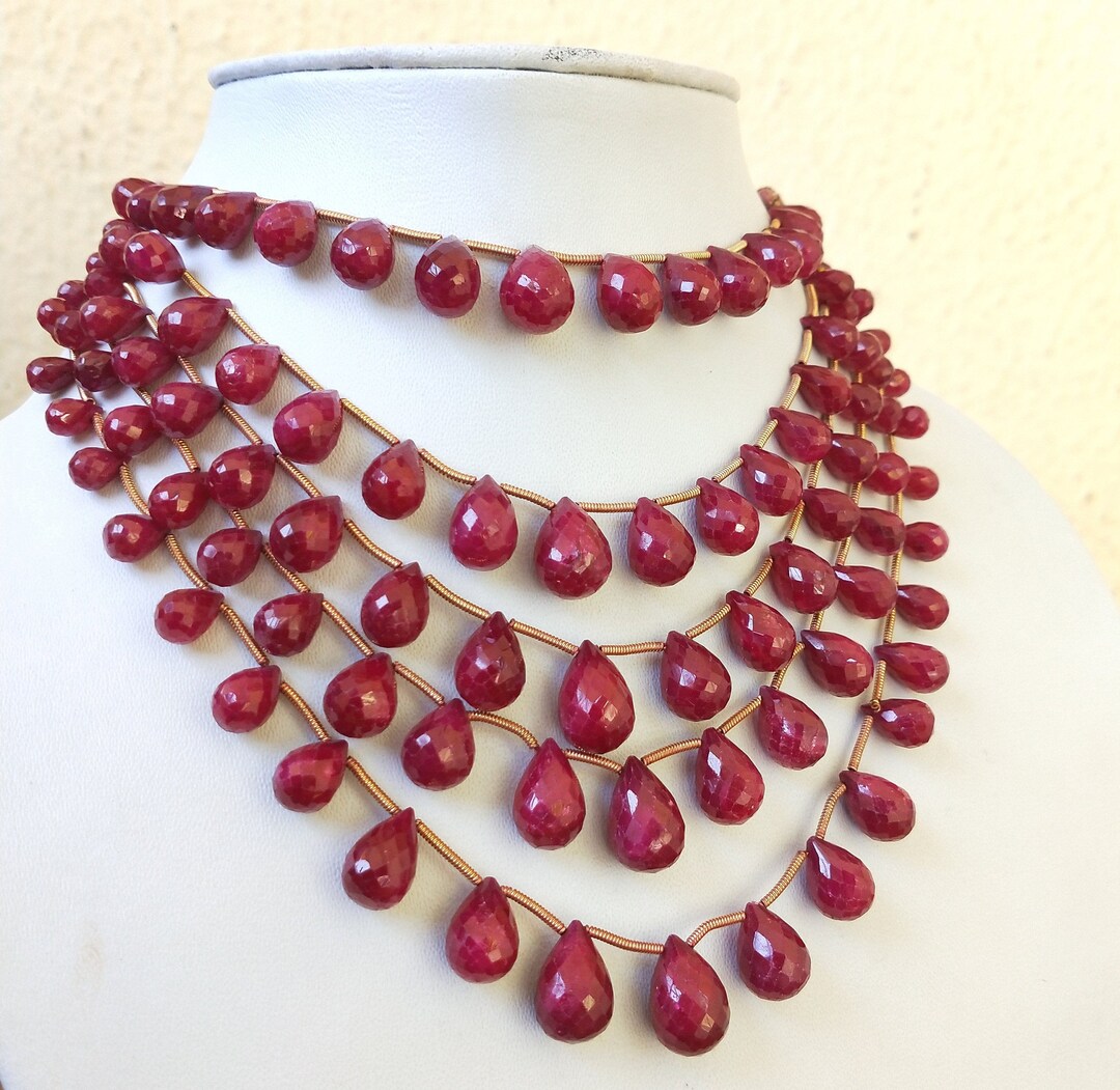 Ruby Teardrop--amazing Natural Treated Ruby Faceted Teardrops -- Top ...