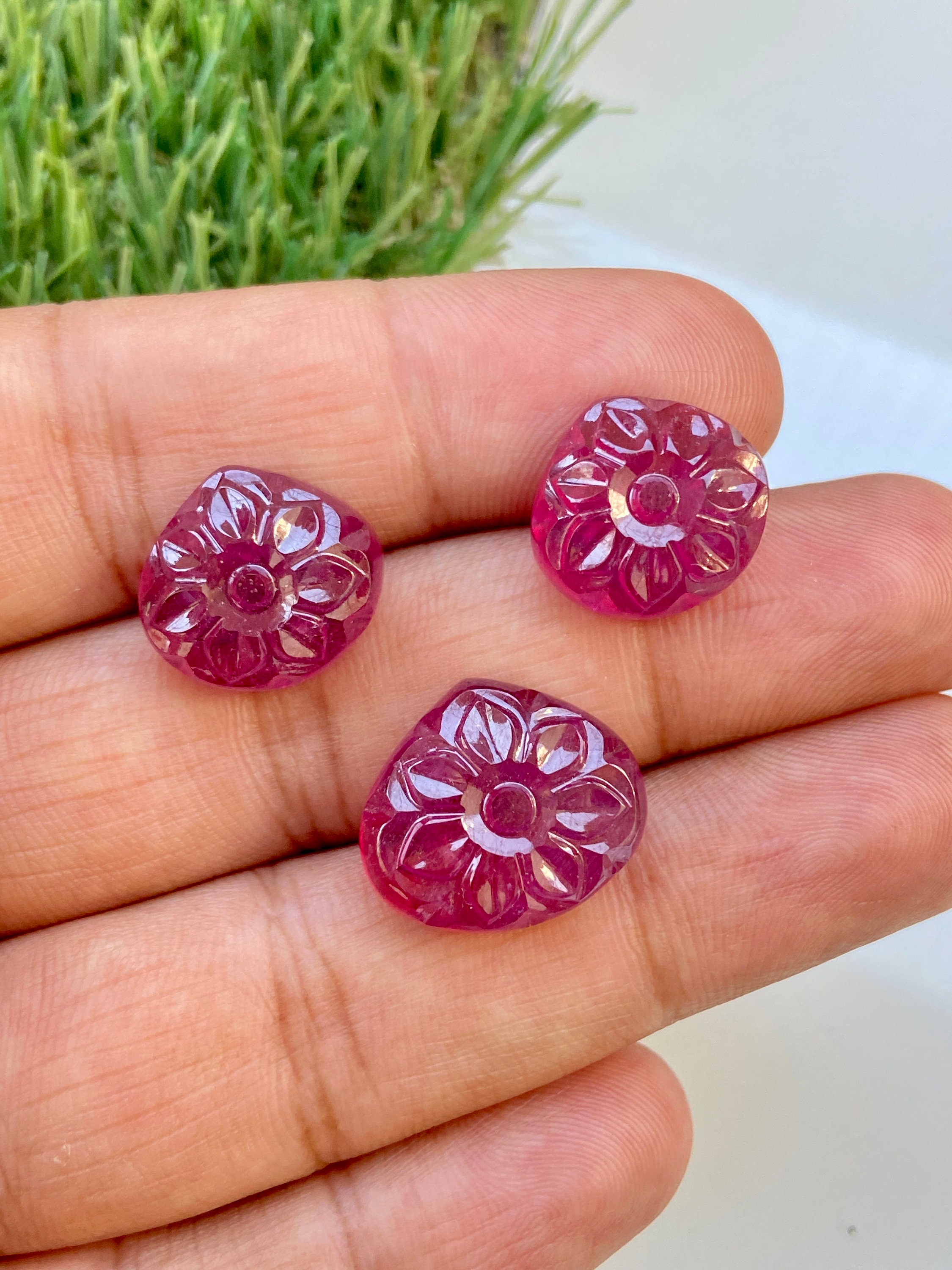 Rare Quality Ruby Carved Layout Use for Making Jewelry 3 - Etsy