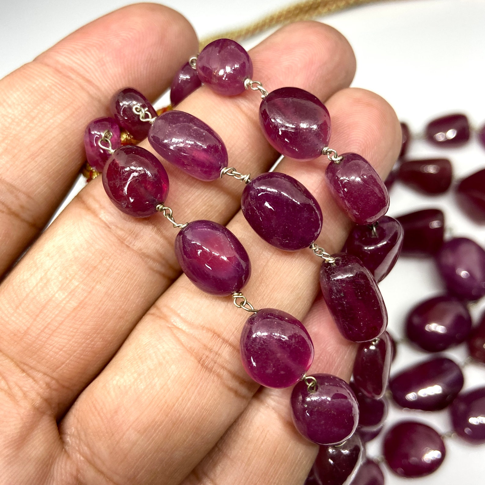 Natural Precious Ruby Beads Smooth Red Ruby Beads Ruby - Etsy