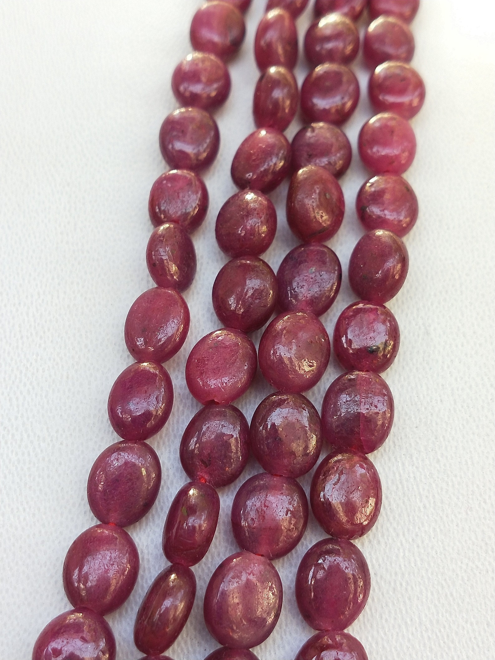 21 African Ruby Necklace Precious Ruby Oval Beads | Etsy