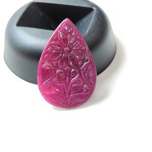 Natural Ruby Carving Pear Shape, 100% Natural Ruby, Handmade Carving ...