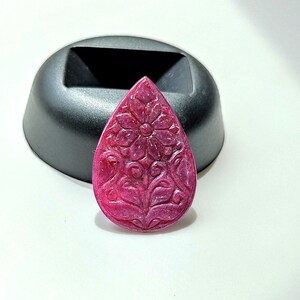 Natural Ruby Carving Pear Shape, 100% Natural Ruby, Handmade Carving ...