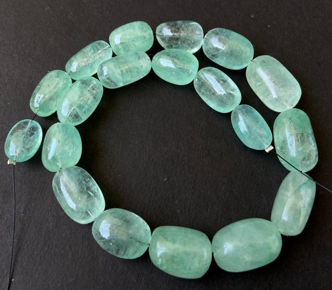 300 Ct Natural Russian Emerald Beads, Big Size Tumble Emerald Beads for ...