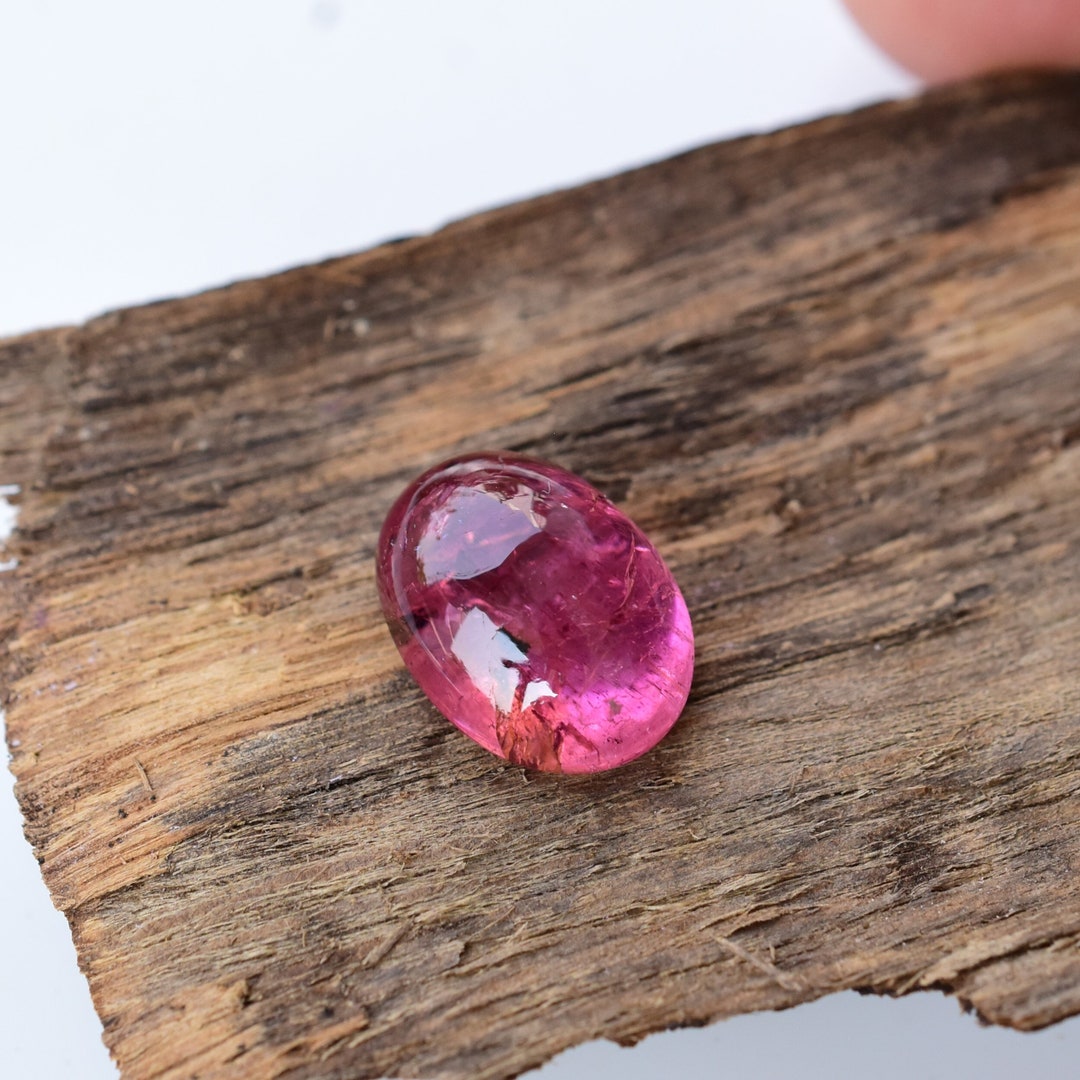 6.80 Ct. Genuine Rubellite Tourmaline Cabochon Gemstone ~~ Untreated ...