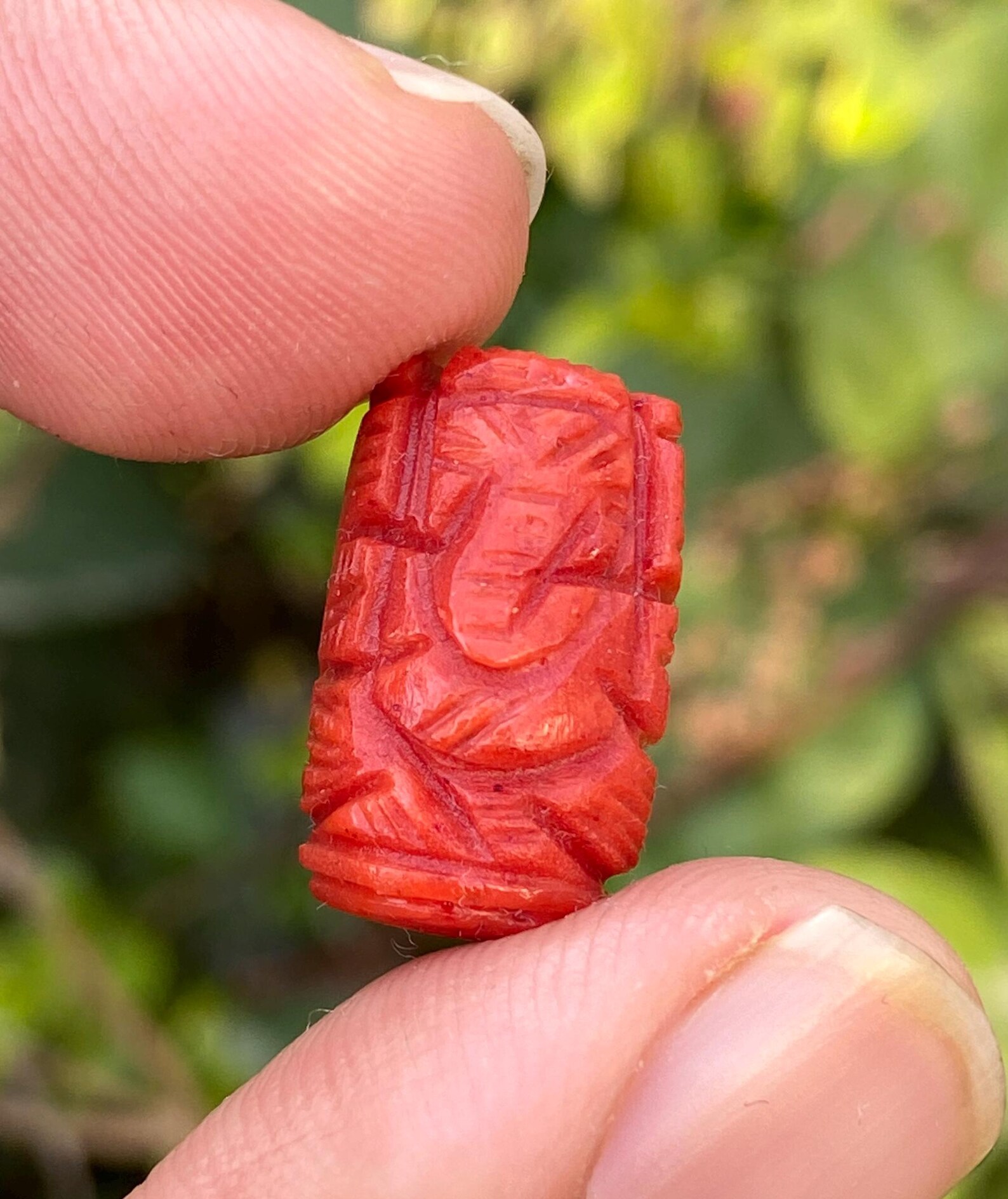 11.0 Ct. Natural Precious Italian Coral Ganesh Carved Gemstone, Pendant ...