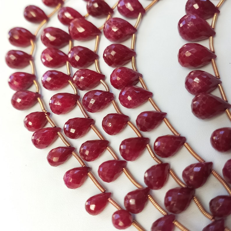 Ruby Teardropamazing Natural Treated Ruby Faceted Teardrops | Etsy