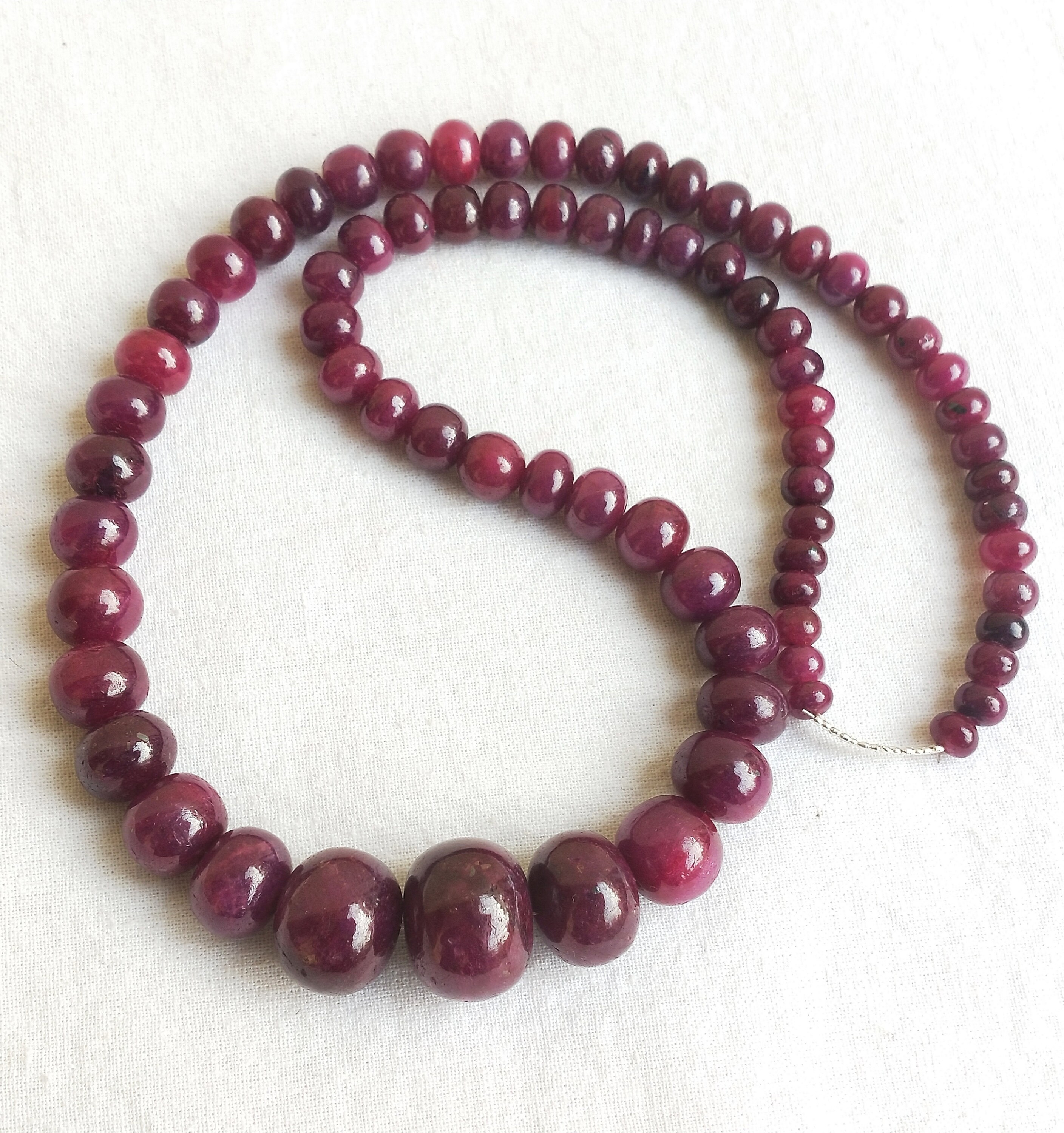 550 Carats Natural African Ruby Smooth Rondelle Beads Mala | Etsy