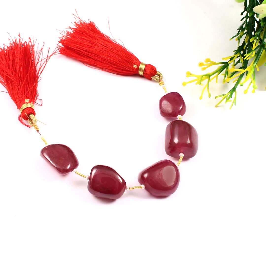 172 CRT Unique Ruby Tumbled Shape Beads Cabochon, Free Form Loose Ruby ...