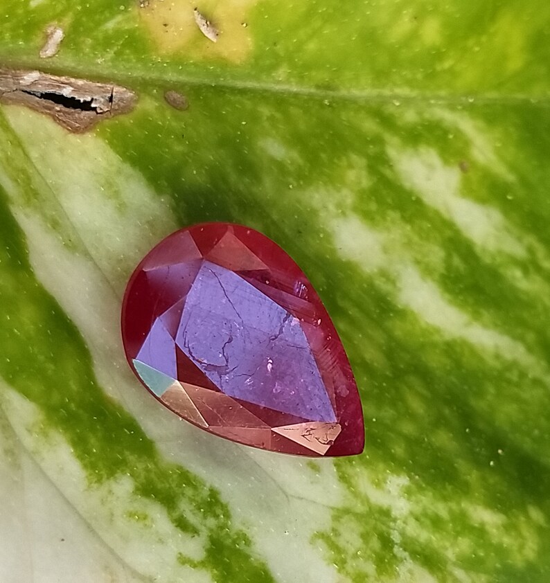 Precious Ruby Natural Longido Ruby Pear Israel Cut Stone - Etsy