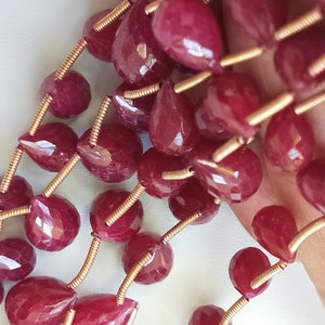 Ruby Teardrop--amazing Natural Treated Ruby Faceted Teardrops -- Top ...