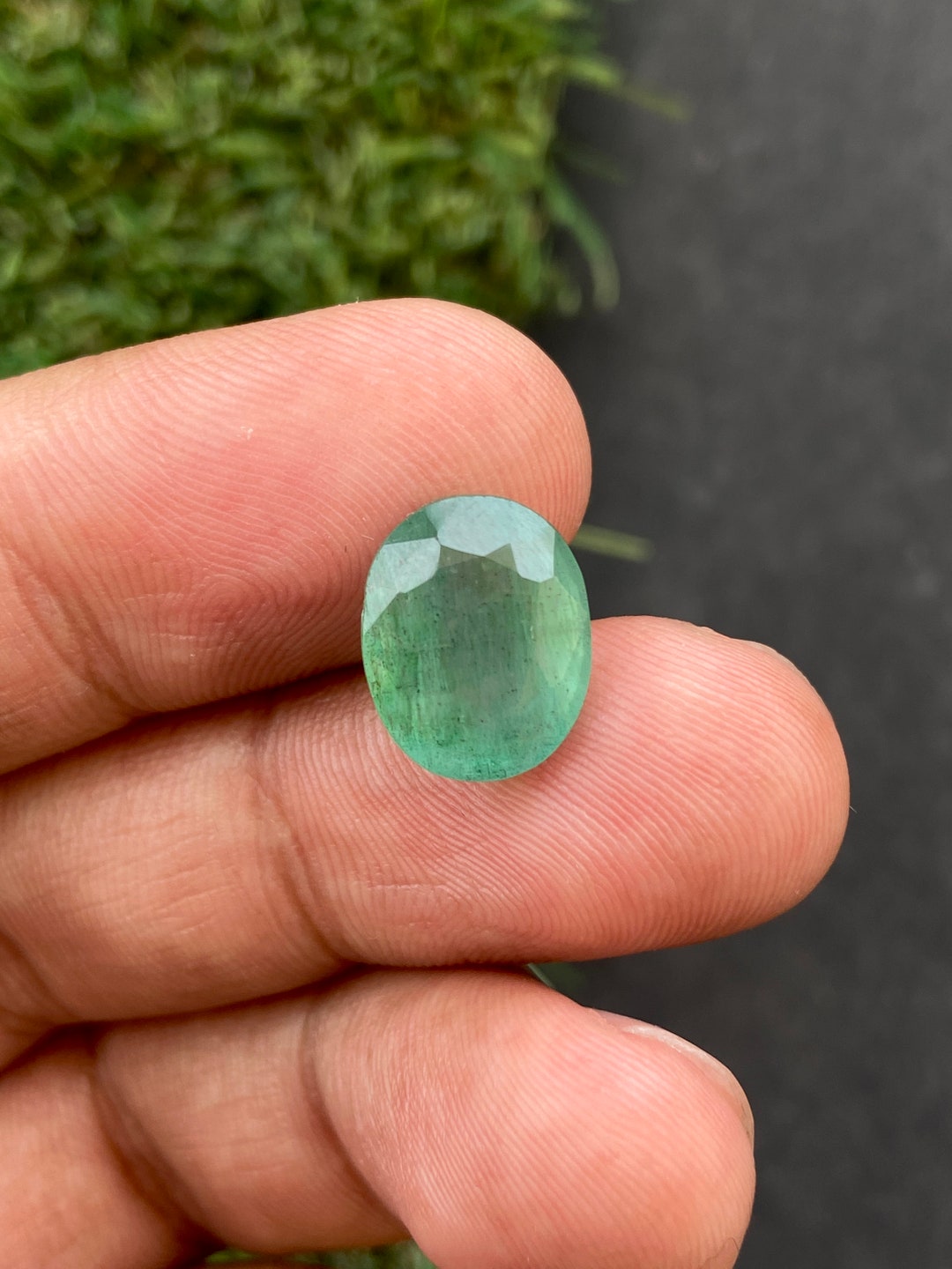 6.0 Cts Precious Beryl Emerald Real Beryl Emerald Oval Cut Faceted ...