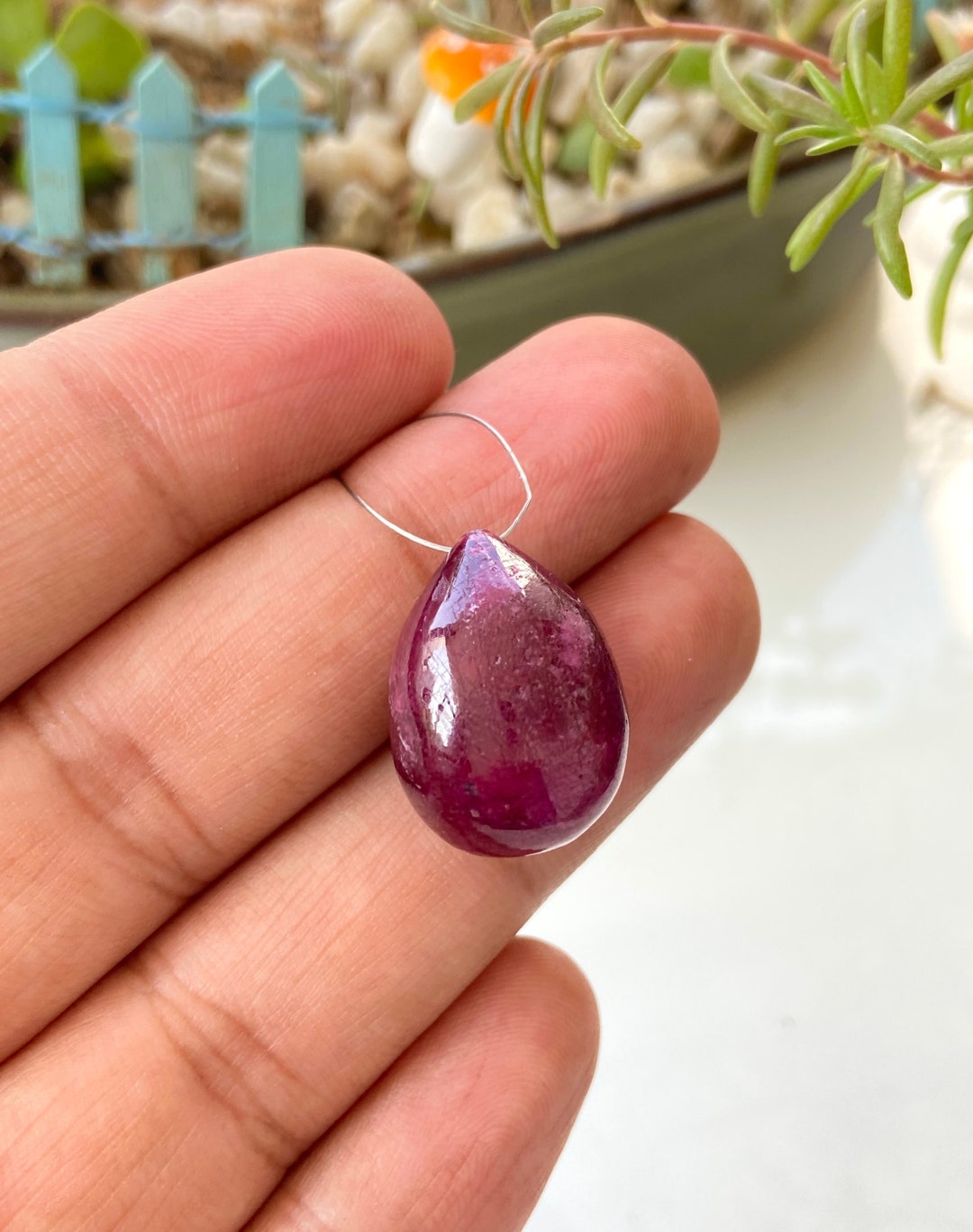 52 CT Natural Ruby (fissure Filled) Smooth Teardrop Briolette, Single ...
