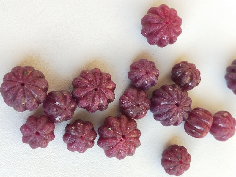 Vintage Ruby Melons Antique Melon Cut Rondelle Rubies for | Etsy