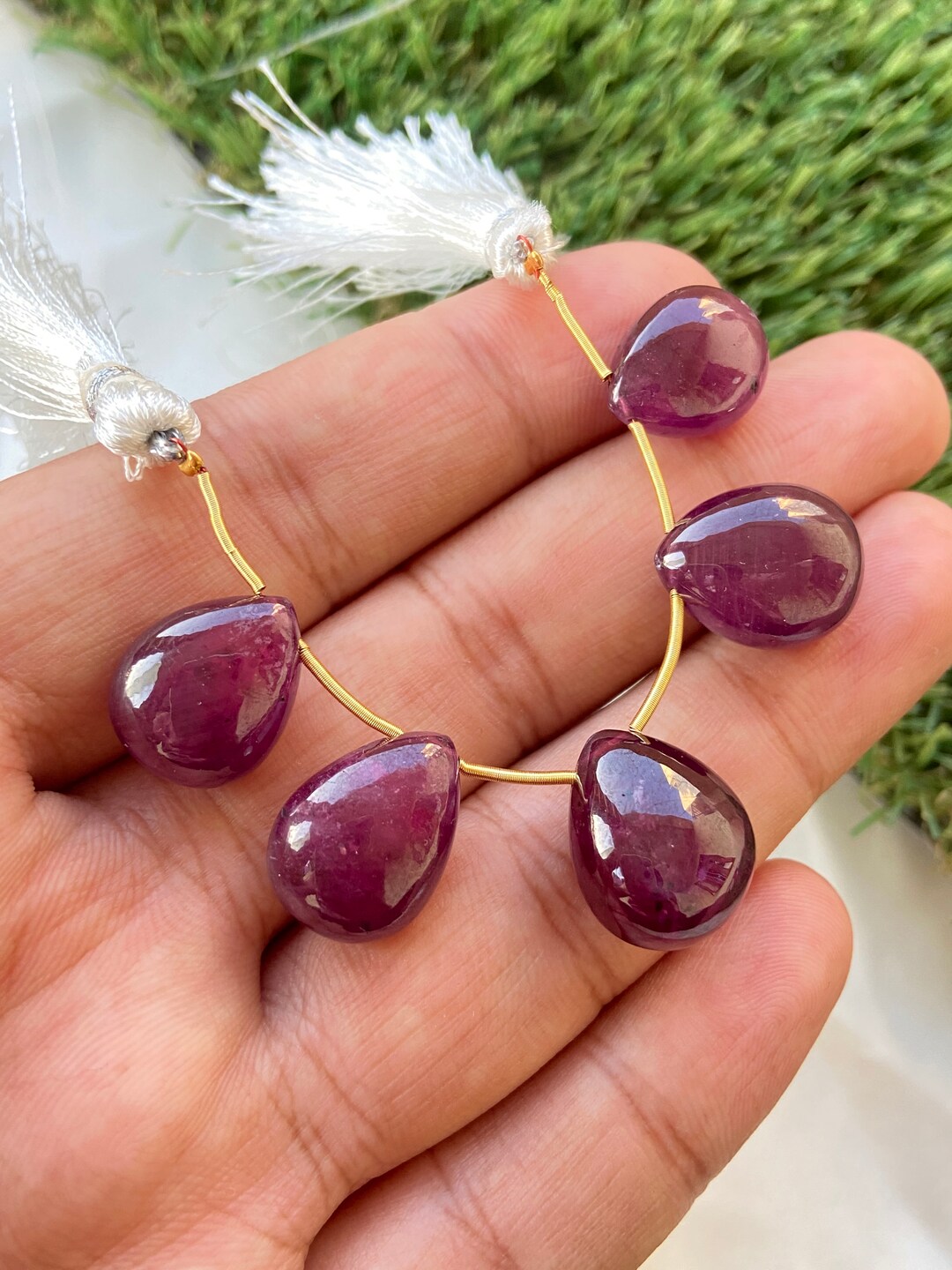 118 CRT Attractive Ruby Teardrop Layout Cabochon, Top Drill Ruby ...