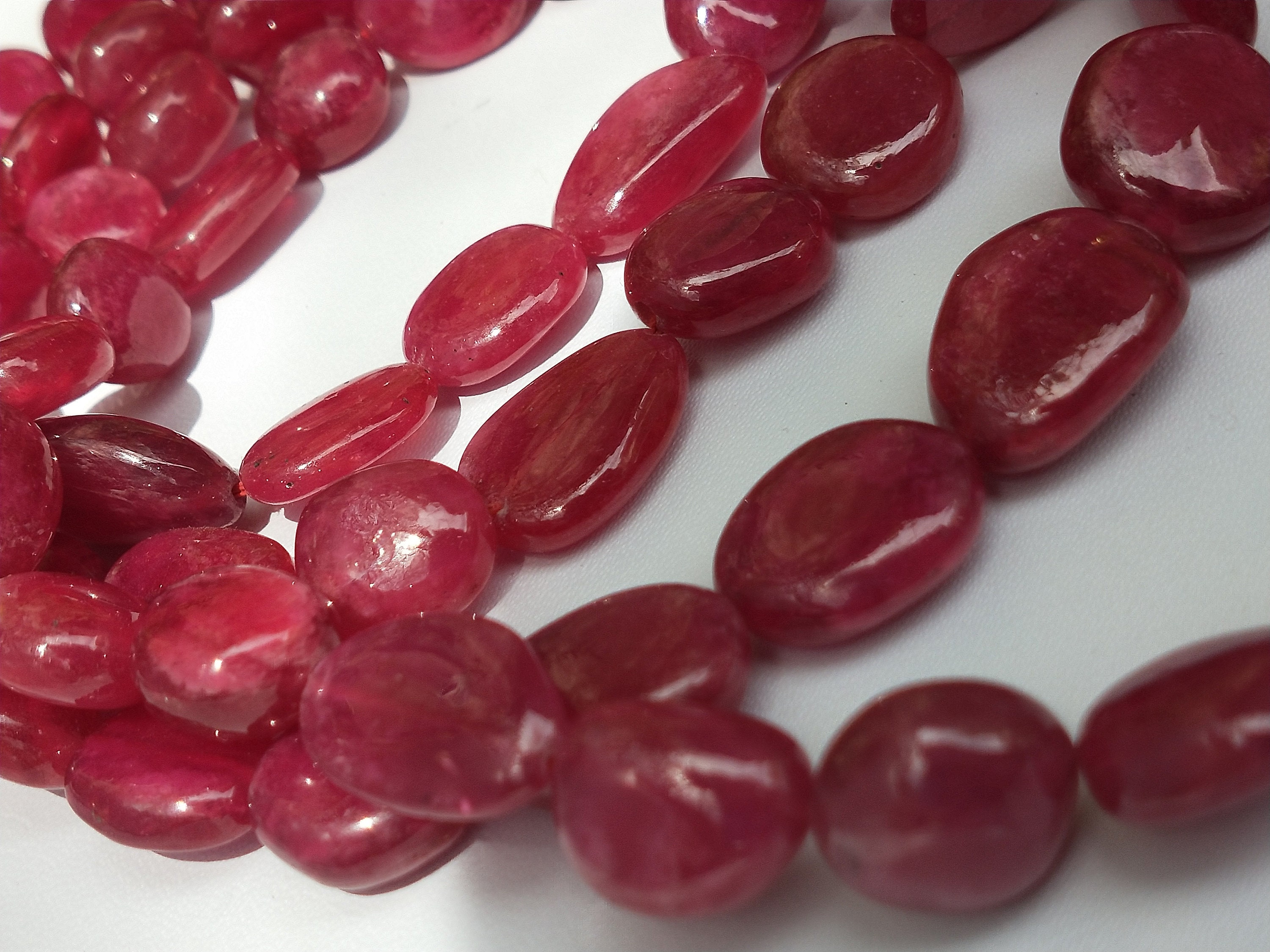24 Ruby Necklace Real Precious Ruby Irregular Beads - Etsy