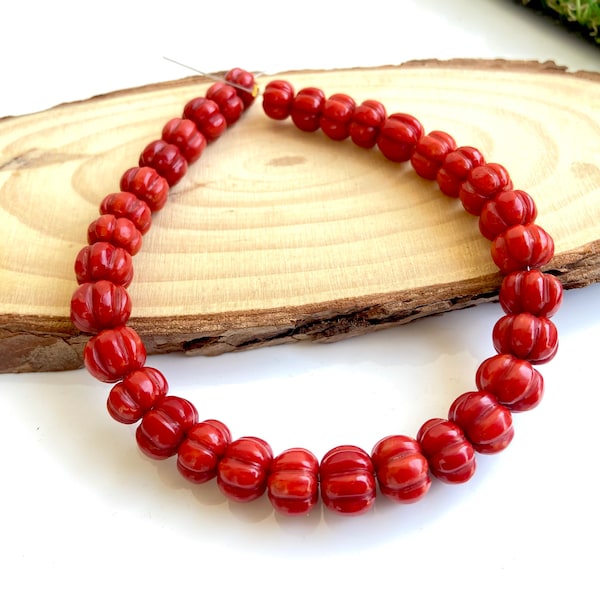 Carved Coral Beads - Etsy