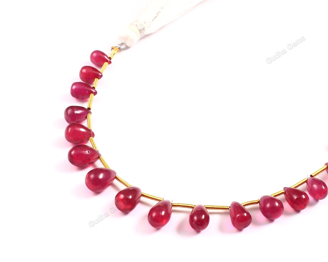 34 Carat Very Rare Ruby Teardrop Briolette Layout Cabochon, Handmade ...