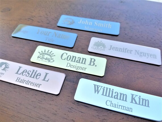Custom Personalized Metal Name Tag With Industry Logo | Etsy