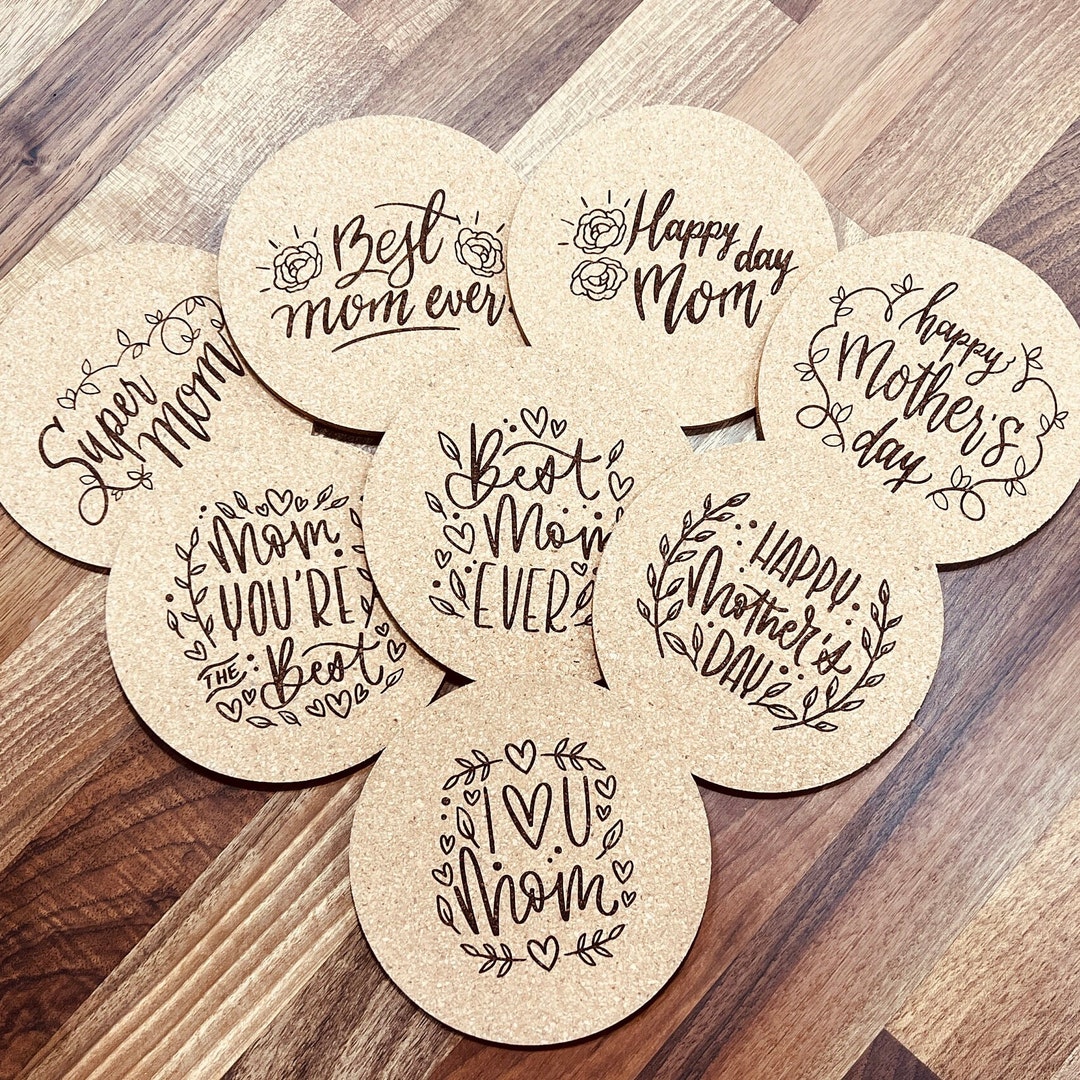 Mothers Day Cork Coasters Gift for Mom Mothers Day Gift Unique Gift ...
