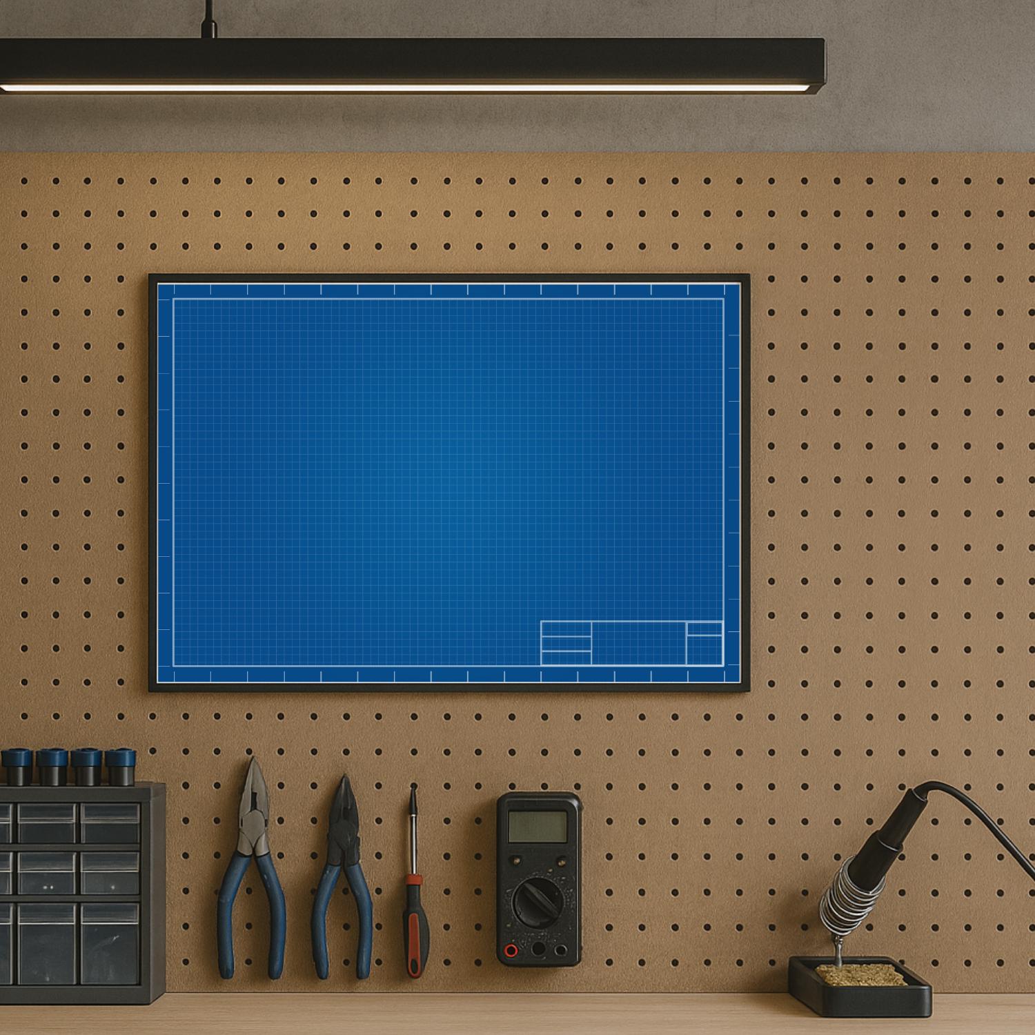 Printable Blueprint Maker Grid (landscape, Hi-res JPEG, PNG, PDF ...