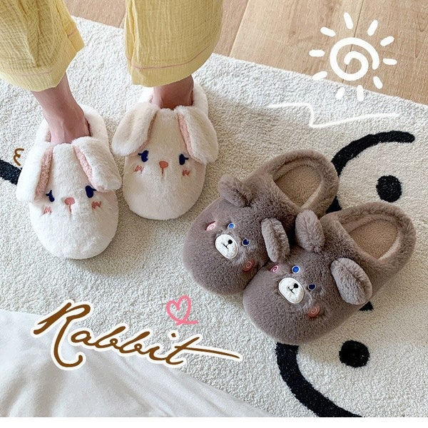 Rabbit Slippers - Etsy