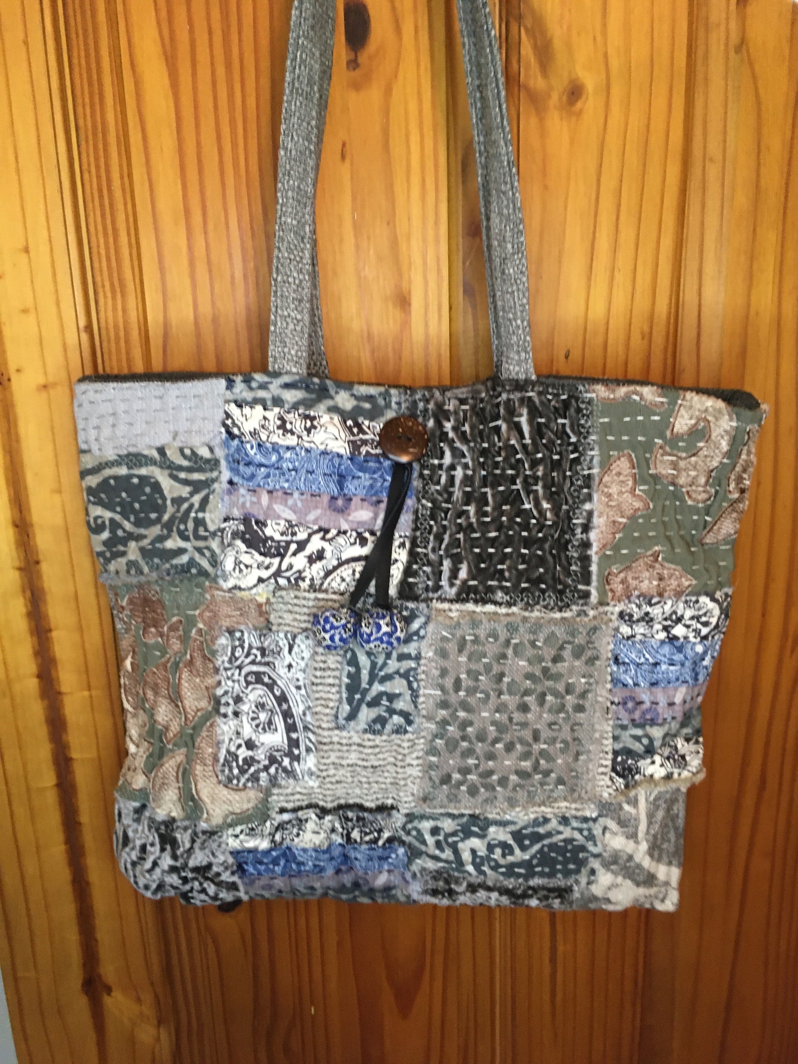 Handmade Vintage Tote bag Patchwork Shopping Shoulder Bag | Etsy