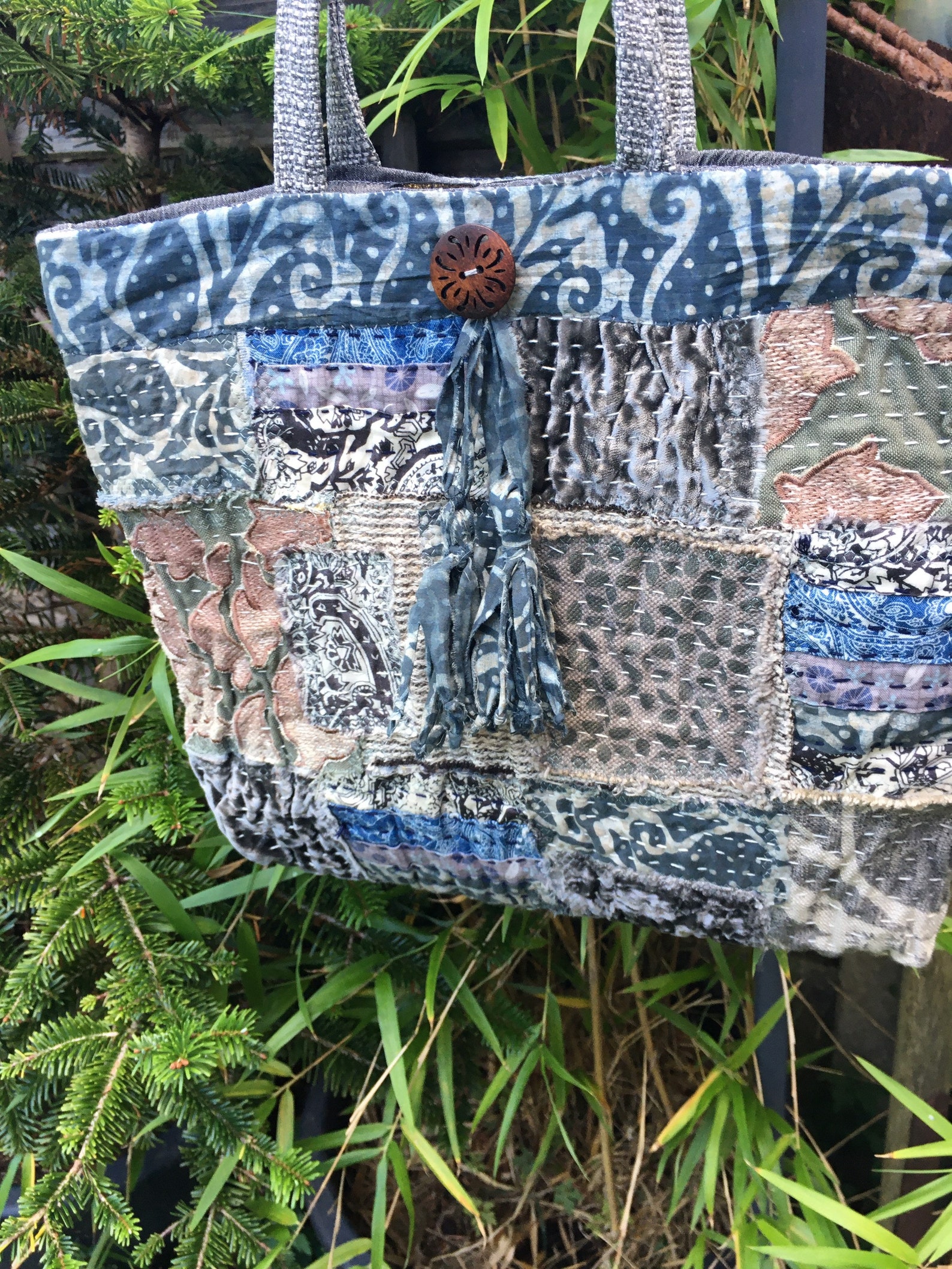 Handmade Vintage Tote Bag Patchwork Shopping Shoulder Bag | Etsy