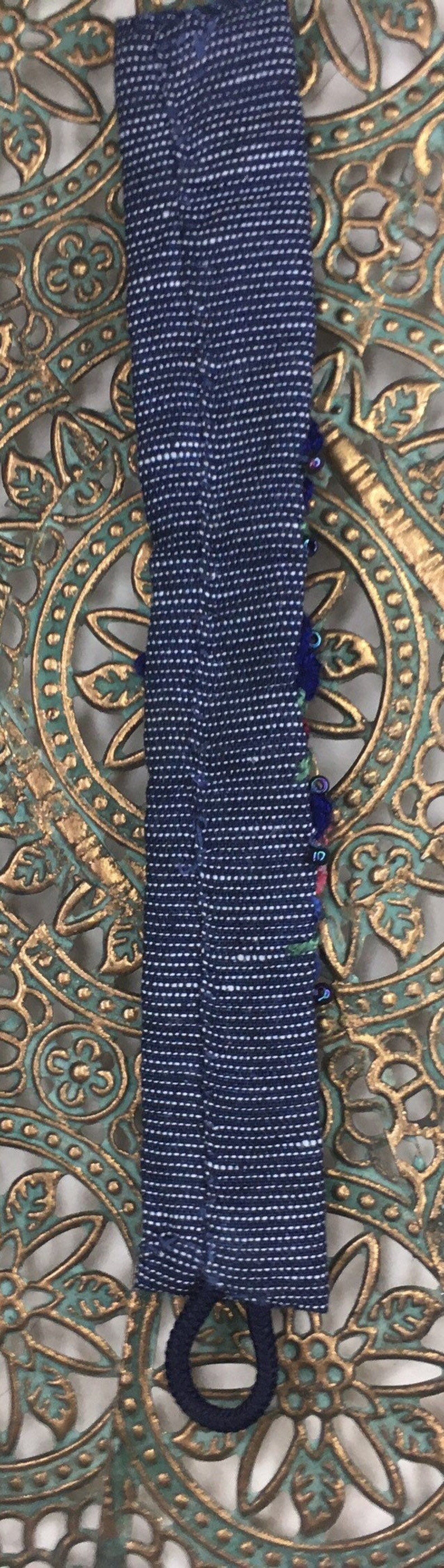 Textile Embroidered Cuff Bracelet,appliqué,recycled,shabbychic,boho ...