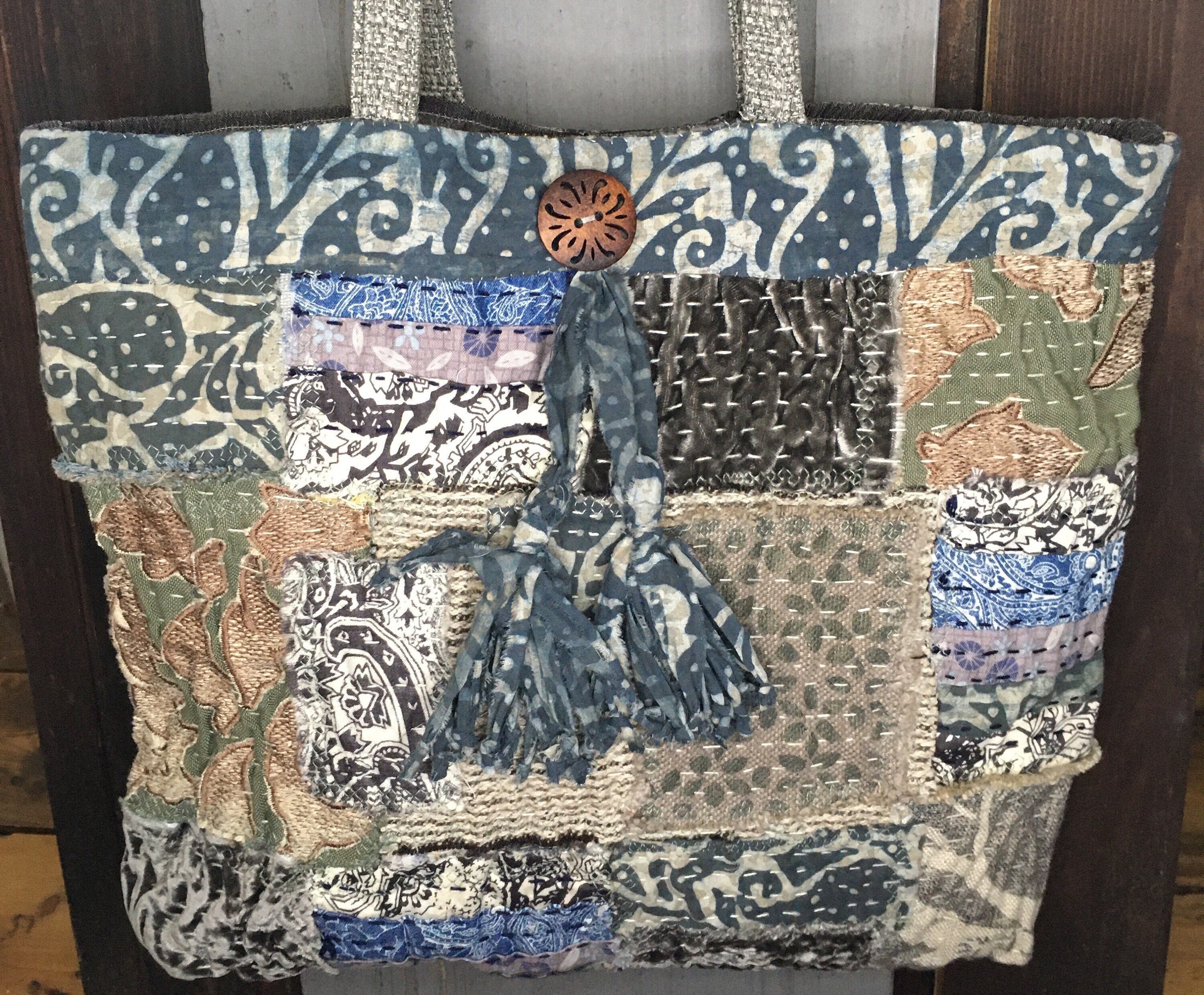 Handmade Vintage Tote Bag Patchwork Shopping Shoulder Bag - Etsy