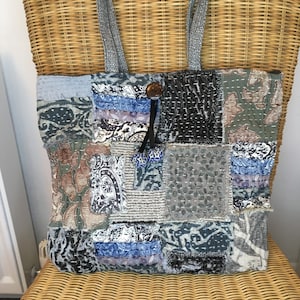 Handmade Vintage Tote bag Patchwork Shopping Shoulder Bag | Etsy