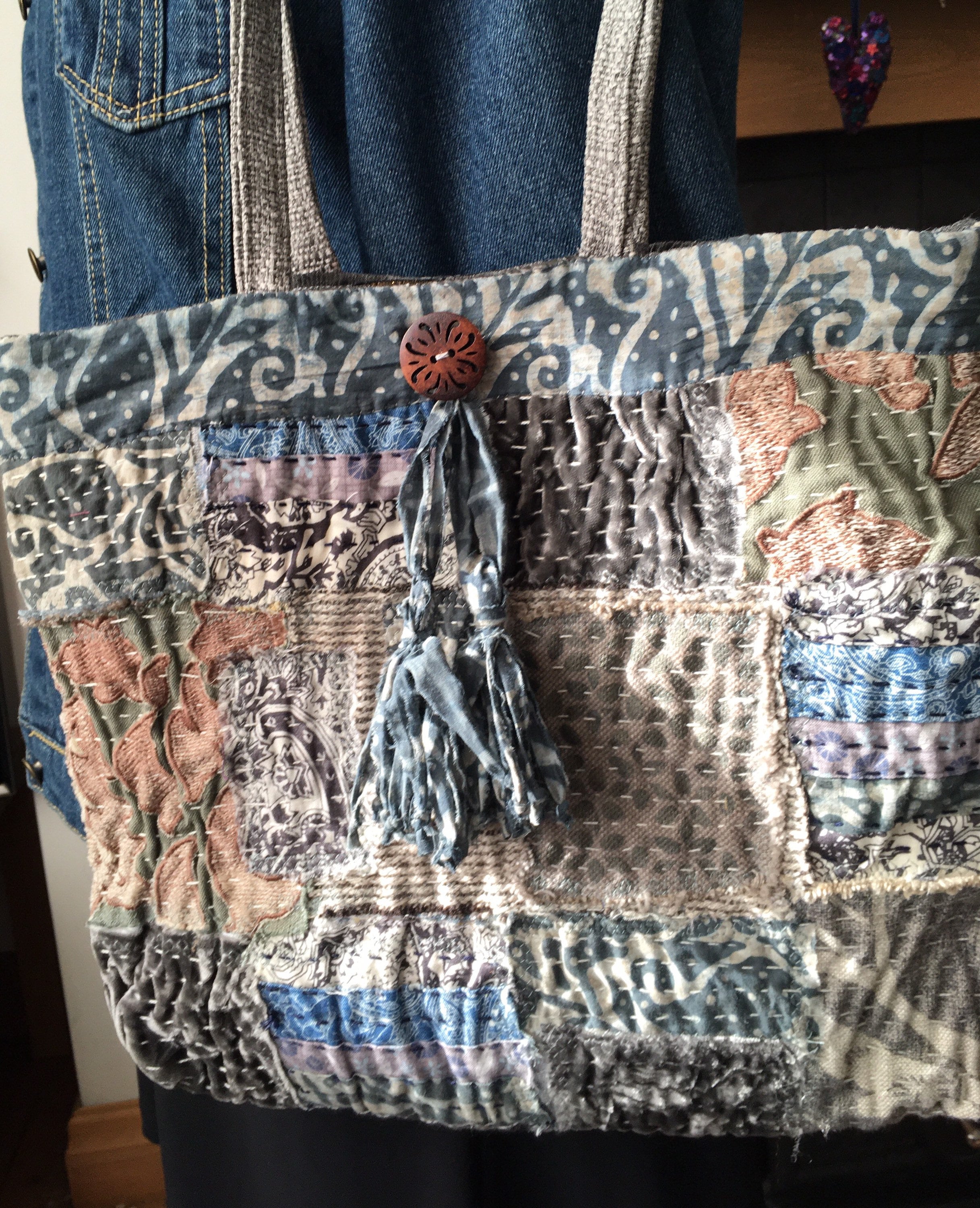 Handmade Vintage Tote Bag Patchwork Shopping Shoulder Bag - Etsy