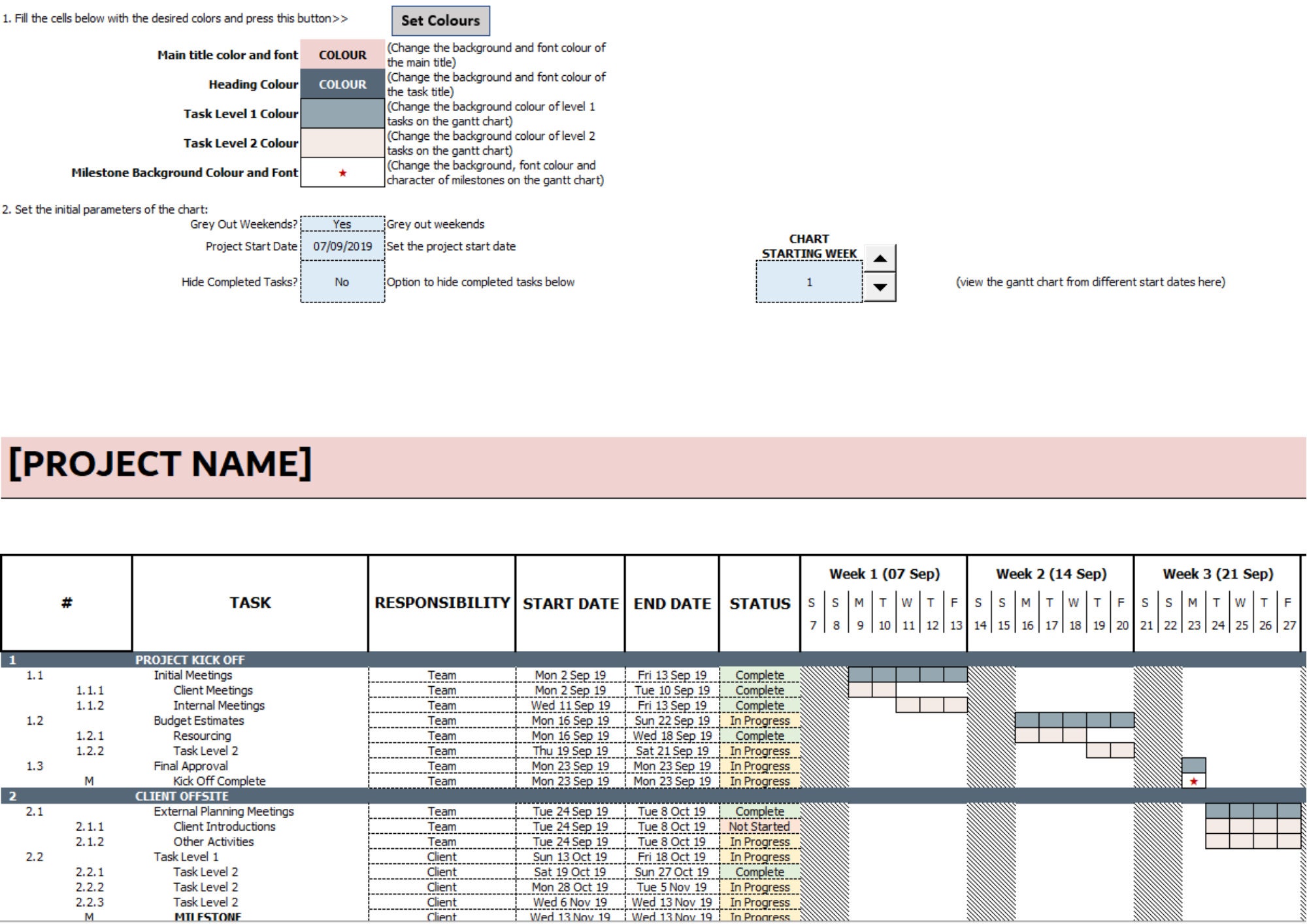 Project Planner | Gantt Chart | Excel Project Planner - Etsy