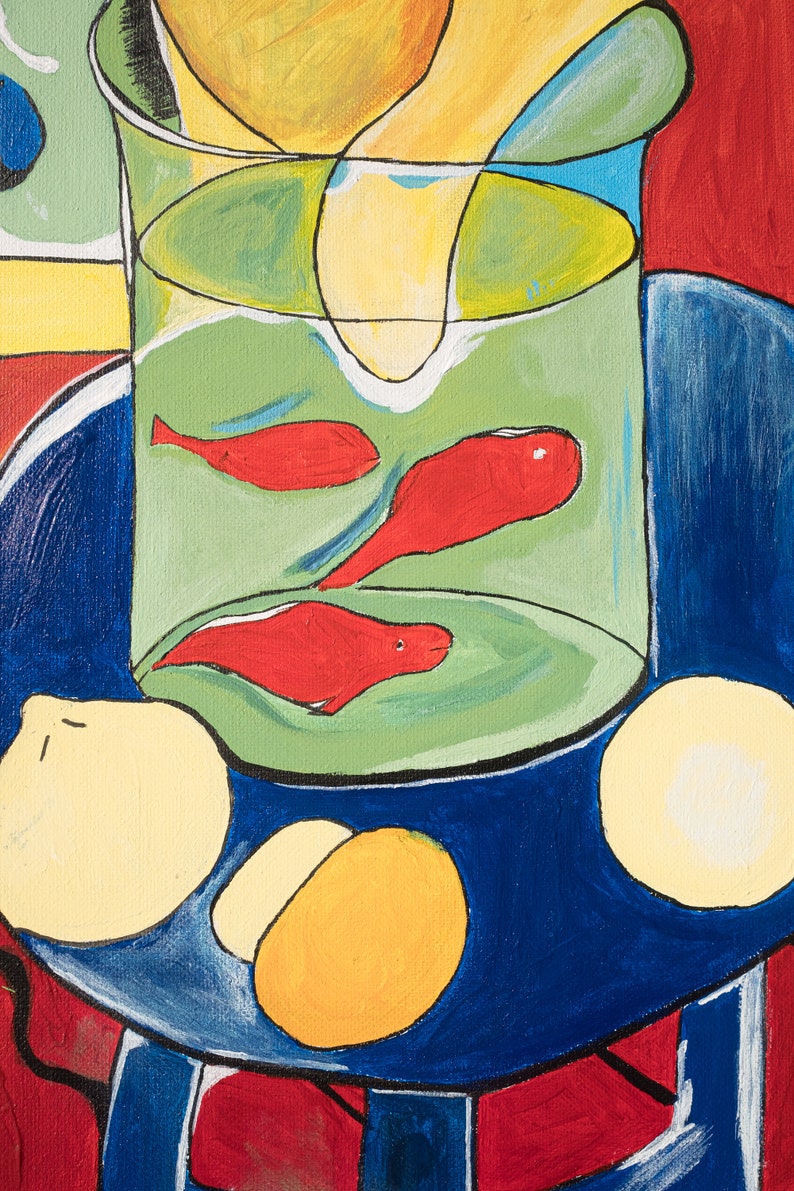Hand Painted Henri Matisse the Cat With Red Fish Painting Reproduction ...