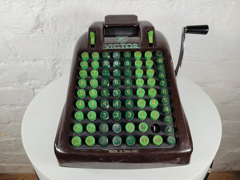 Antique Victor Mechanical Calculator / 1920's Accountancy Tool ...