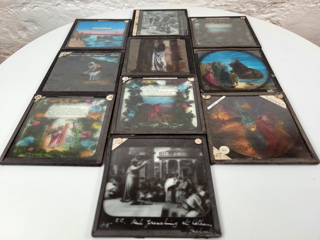 10 Antique Magic Lantern Slides / Victorian Magic Lantern Slides ...