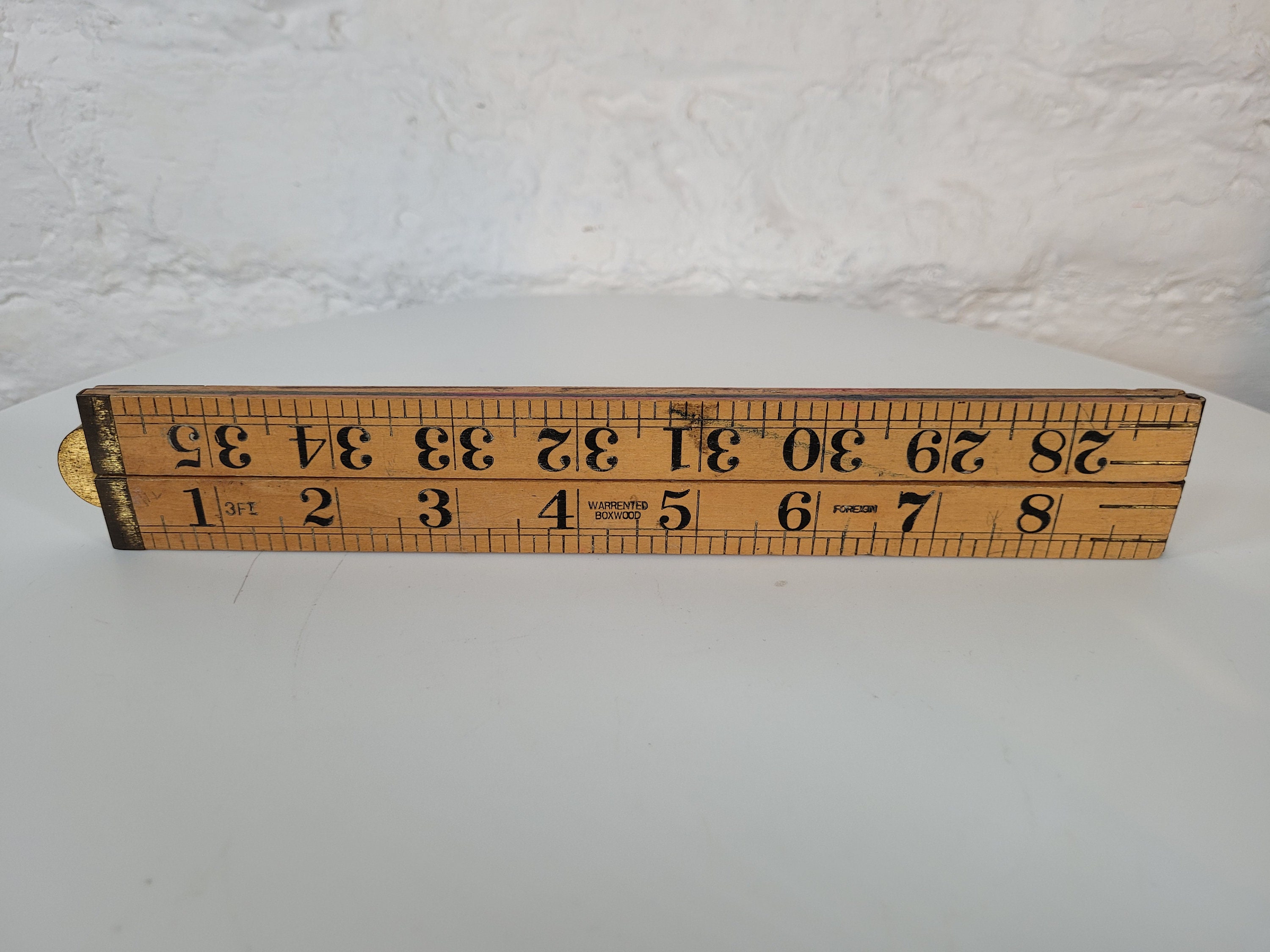 Vintage Folding Ruler / Boxwood Rule / Vintage Measuring Stick ...